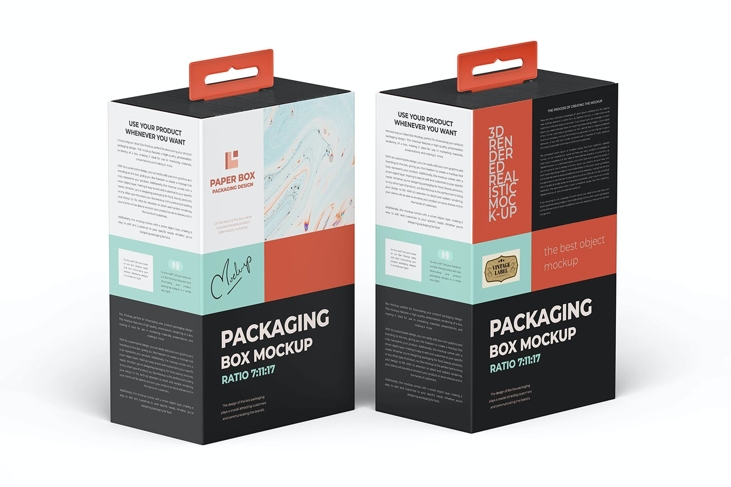 4888 13款电子设备悬挂式纸板盒纸箱纸盒模型设计贴图ps包装样机素材模板 Hanging device cardboard carton box mockup@GOOODME.COM ...